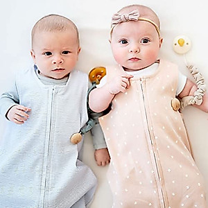 Ely's & Co 100% Cotton Wearable Blanket Baby Sleep Bag 2 Pack (0-3 Months, Blush)