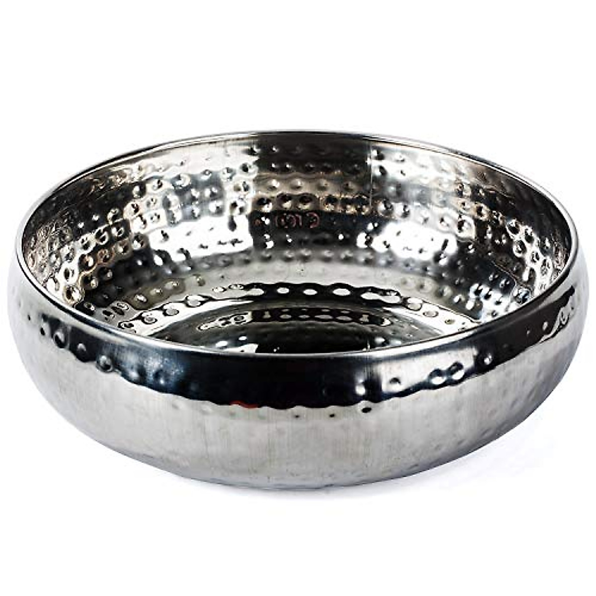 Salad Bowl and Serving Utensils - Hammered Detailing - Stainless Steel - Luxurious Serving Bowls By Colleta Home (12" Hammered Salad Bowl)