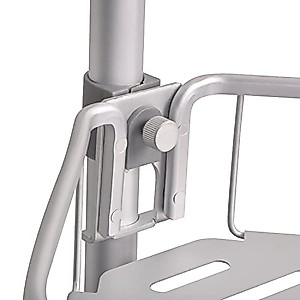 Utopia Alley Flat Shelf Rustproof Shower Caddy, Satin Chrome, Corner Pole Caddy