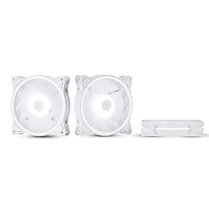 120mm Computer PC Cooling Fan White LED Game Case Cooler Fan Quiet 12V Computer PC Fan with Triple Light Loop 3-Pack