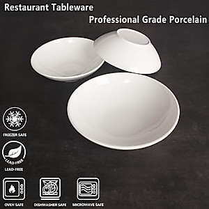 Creativity Home Pasta Bowls 28 OZ, Large Salad Bowls and Serving Bowls, Soup Bowl, Ceramic Pasta Plates, Set of 4, White 8.1 Inch