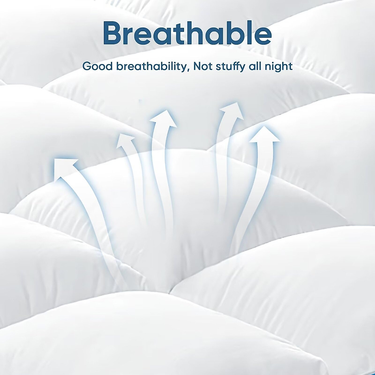 Mattress Topper Cal King Size, CYMULA Cooling Mattress Pad Cover for Bed Back Pain, Extra Thick Pillow top Down Alternative Overfilled Plush with 8-21 Inch Deep Pocket - 72"x84" White