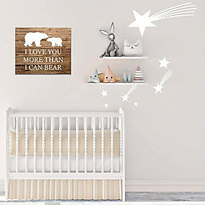 I Love You More Than I Can Bear Rustic Nursery Decor Wall Decor Sign Mama to be Baby Boy Baby Girl Bear Nursery Wall Art Birth Present Baby Shower New Mom Gifts Kids Baby Room Bear Decor 10x12