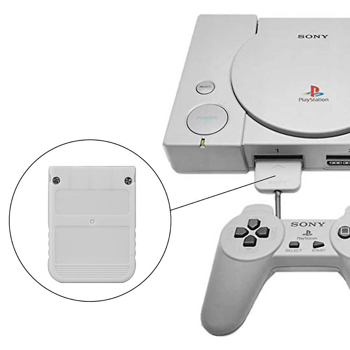 PS1 Memory Card 1MB High Speed Game Memory Card for Playstation One PS1 Memory Card