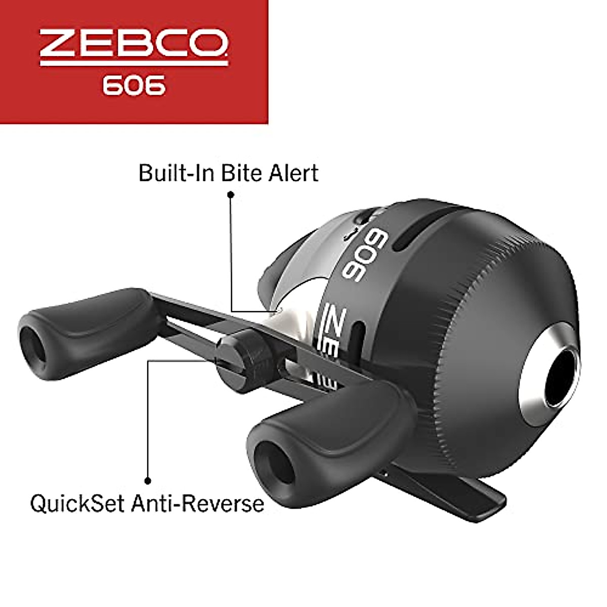 Zebco / Quantum, 606 Spincast Reel, Freshwater, 3.0:1 Gear Ratio, Right Hand, Clam Package