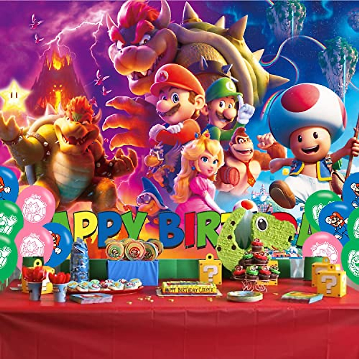 Mario Movie 2023 Backdrop Birthday Banner for Mario Movie 2023 Birthday Party Supplies Mario Movie 2023 Photograph Background Photo Booth 5x3ft