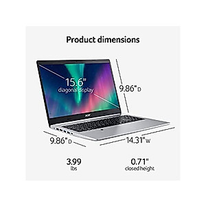acer Aspire 5 A515 15.6" FHD IPS Premium Business Laptop, AMD 4-Core Ryzen 7 3700U Upto 4.0GHz, 40GB RAM, 1TB PCIe SSD, Backlit Keyboard, Fingerprint, Windows 11 Pro + HDMI Cable, Silver