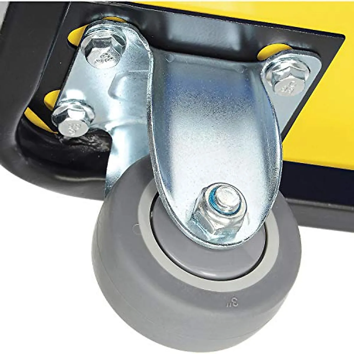 Global Industrial 16 Bushel Plastic Bulk Box Truck, Steel Chassis Base, Yellow, 42-3/5"L x 30" W x 35-3/5"H