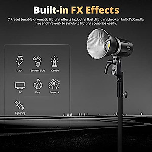 Godox ML60Bi ML60 Bi 60W Bi-Color LED Light Silent Mode Portable Brightness Adjustment Support Li-ion Outdoor LED Light with 2X NP970 Lithium Battery