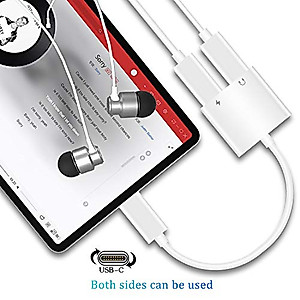 USB-C Headphone and Charger Adapter, Dreamvasion Type C to USB C DAC Audio Jack and PD Fast Charging Converter Splitter Compatible for Huawei Mate 20 20 Pro/Huawei P20 P20 Pro/Google Pixel 3 3 XL
