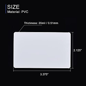 MECCANIXITY Blank PVC Cards for ID Badge Printers, Graphics Quality White Plastic CR80 20 Mil (CR-8020) Pack of 100