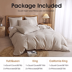 Grassix 100% Linen Duvet Cover King - Super Soft French Linen Comforter Cover Breathable Duvet Cover for Hot Sleepers 1 Duvet Cover and 2 Pillowcases