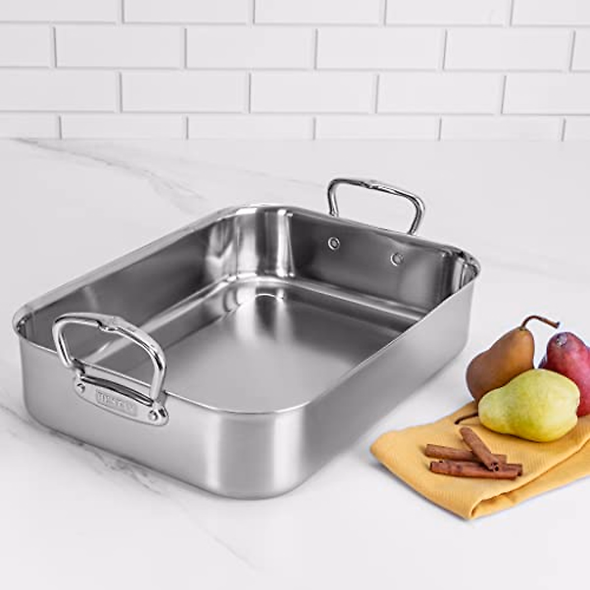 Hestan - Stainless Steel Classic Roaster with Rack, Induction Cooktop Compatible