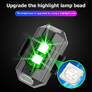 AICEL 2Pcs Mini LED Strobe Lights, Upgrade 7 Colors Led Aircraft Strobe Lights, USB Charging Magnetic Lights, Night Signal Emergency Warning Light for Car Motorcycle Bike Drone