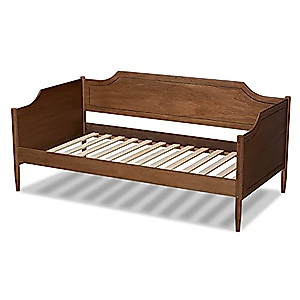 BOWERY HILL Walnut Brown Finished Wood Twin Size Daybed