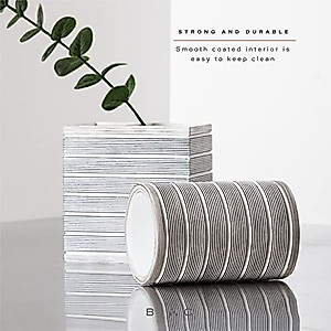 BINO Bathroom Accessories Set - Grey | Soap Dispenser | Toothbrush Holder | Tumbler | 3-Piece Bathroom Organizer Countertop Set | Bathroom Decor | Home Decor | Bathroom Set