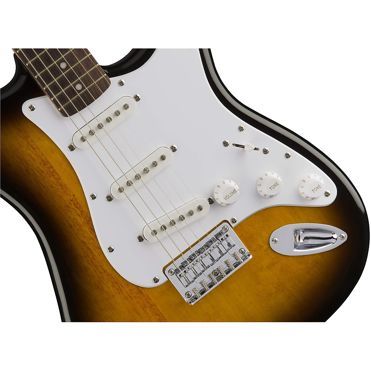 Squier Bullet Stratocaster HT SSS Electric Guitar, Brown Sunburst, Laurel Fingerboard & Professional Series Instrument Cable, Straight/Straight, Black, 10ft