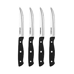 Farberware Stamped Triple Rivet Steak Knife Set, 4-Piece, Black