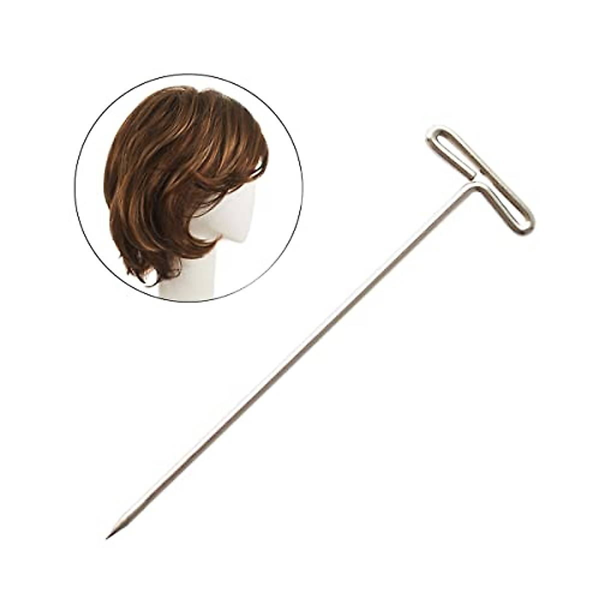 T Pins, 50 Pack 2 inch T-Pins, T Pins for Blocking Knitting, Wig Pins, T Pins for Wigs, Wig Pins for Foam Head, T Pins for Sewing, Wig T Pins, Blocking Pins, T Pins for Office Wall 2 inch/ 53 mm