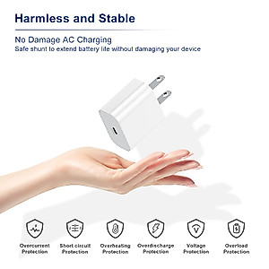 for iPhone 16 15 Charger /6ft Type C to C Cable Cord Long, USB C Fast Charging Block for Apple iPhone 16 Pro Max/15 Pro Max/15 Plus, iPad 12.9/11 inch/Air/Mini/3/4th,Wall Plug Power Adapter Cube Brick