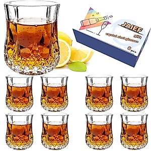 JAIEF 1.7 OZ Crystal Shot Glasses Set, Heavy Base Cordial Glasses | Tequila Glasses (Set of 8)
