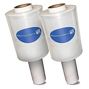International Plastics (R) Industrial Mini Stretch Wrap Film with Handle 5" 1000 ft 80 Gauge for Pallet Wrap, Moving Supplies Stretch Wrap & Shrink Wrap Cling Packaging Heavy Duty (2)