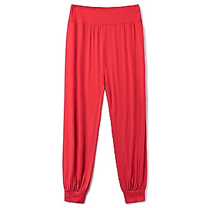 AvaCostume Womens Modal Cotton Soft Yoga Sports Dance Harem Pants, XXL, Red