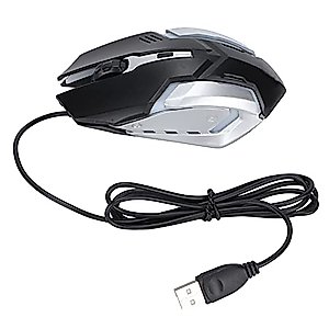 Zyyini Wired Gaming Mouse, S150 USB 3 Buttons 1600DPI Wired Optical Mice,Office Business Gaming LED Glowing Mouse,for Laptop/Computer/Notebook/Tablet(Black)