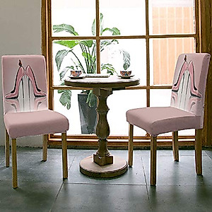 Stretch Chair Cover Dining Room Chair Covers Set of 4, Butterfly Kiss Pink High Heels Waterproof Removable Chair Seat Protector, Soft Washable Chair Cover for Office Chair Kitchen