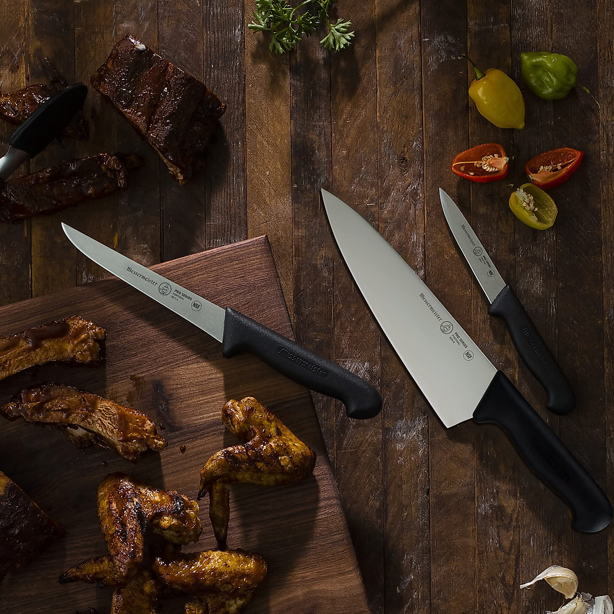 Messermeister Pro Series 6” Stiff Boning Knife - German X50 Stainless Steel & NSF-Approved PolyFibre Handle - 15-Degree Edge, Rust Resistant & Easy to Maintain - Made in Portugal