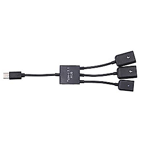 Leya-US Spare Part Portable USB-C/Type-C Male to Dual USB Ports Female + Micro USB Female Mini Cable Hub Splitter Adapter