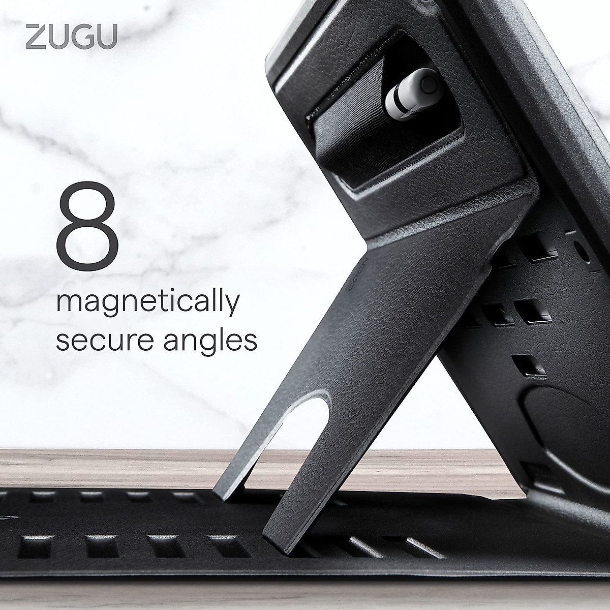ZUGU CASE for 10.2 Inch iPad 7th / 8th / 9th Generation Case (2021/2020/2019), Protective, Thin, Sleek Design, Magnetic Stand, Sleep/Wake Cover, Magnetic Cover, Black