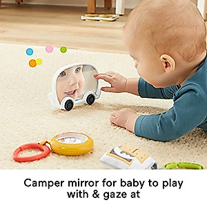 Fisher-Price S'More Fun Camping Gift Set, 3 Outdoor-Themed Baby Toys and teether for Infants Ages 3 Months and up