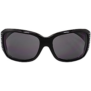 Birdz Eyewear LadyBird Women's Padded Motorcycle Sunglasses 3 Pairs Rhinestone Black Frames (Clear & Smoke)