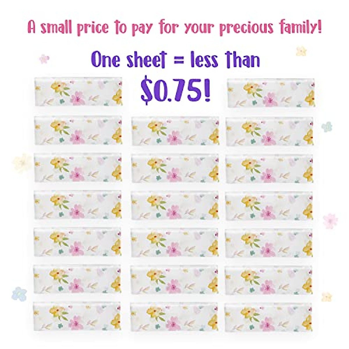 20 Pack Extra Large Disposable Toilet Seat Covers (Floral) by Eli with Love – Toddler Toilet Covers For Full Coverage On Toilet or Potty – Ideal Travel Toilet Seat Covers For Both Kids and Adults