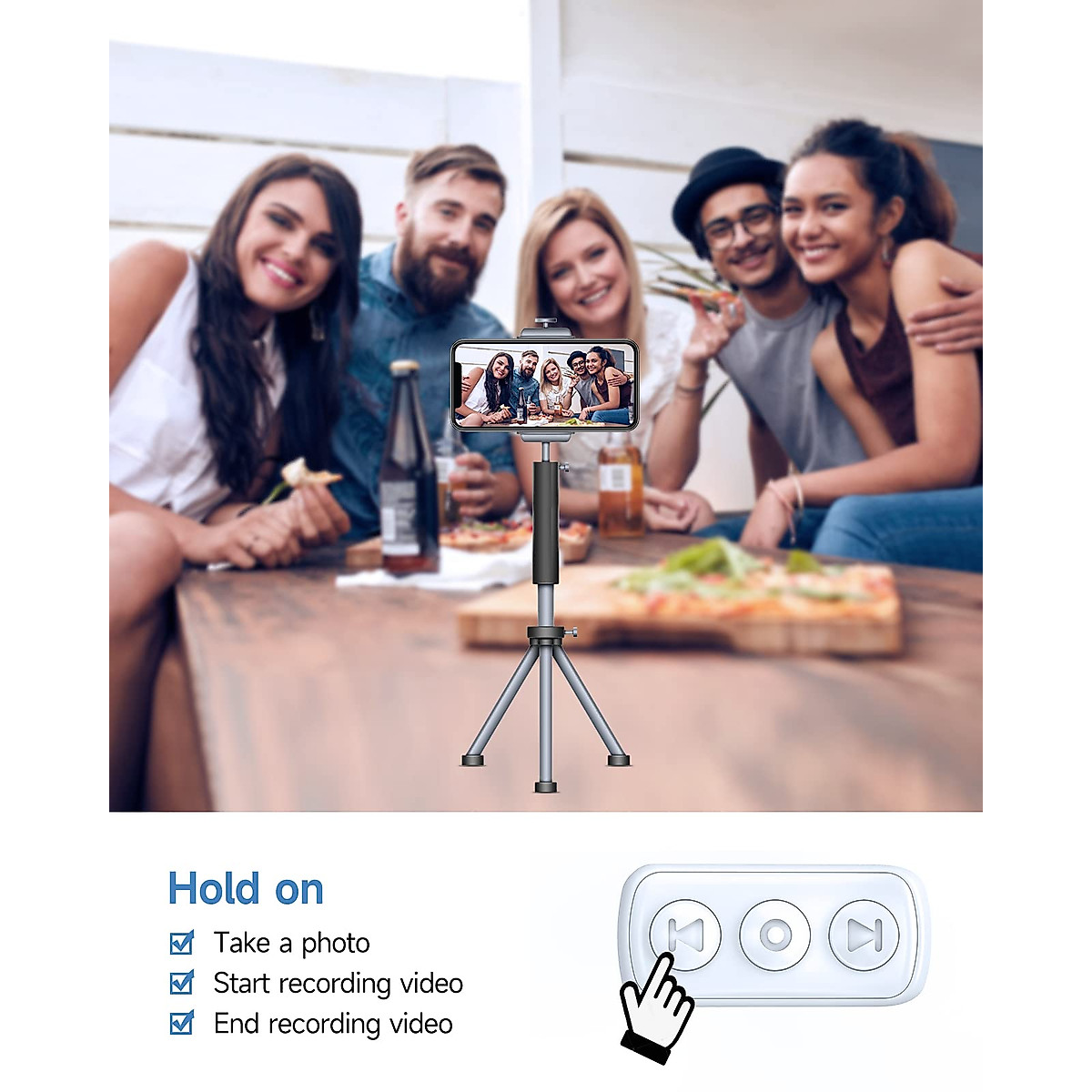 TIK Tok Bluetooth Remote Control, Tiktok Wireless Scrolling Control Page Turner Rechargeable with Ring Design and Charging Case Compatible with iOS/Android