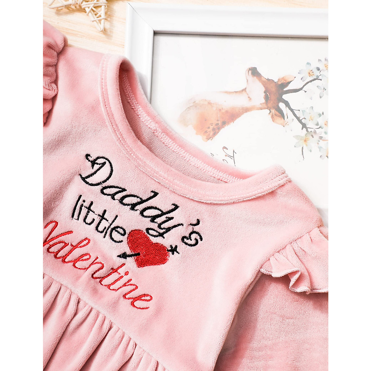 Valentine Baby Girl Outfit 12-18 Months Daddys Valentine Baby Girl Outfit Long Sleeve Soft Romper Bodysuit Clothes Red Leg Warmers 3pcs Valentine Outfit Baby Girl