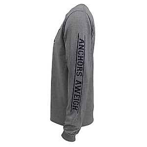 Armed Forces Gear Men's Navy Block Long Sleeve T-Shirt - Official Licensed United States Navy Shirts for Men (Grey, Large)