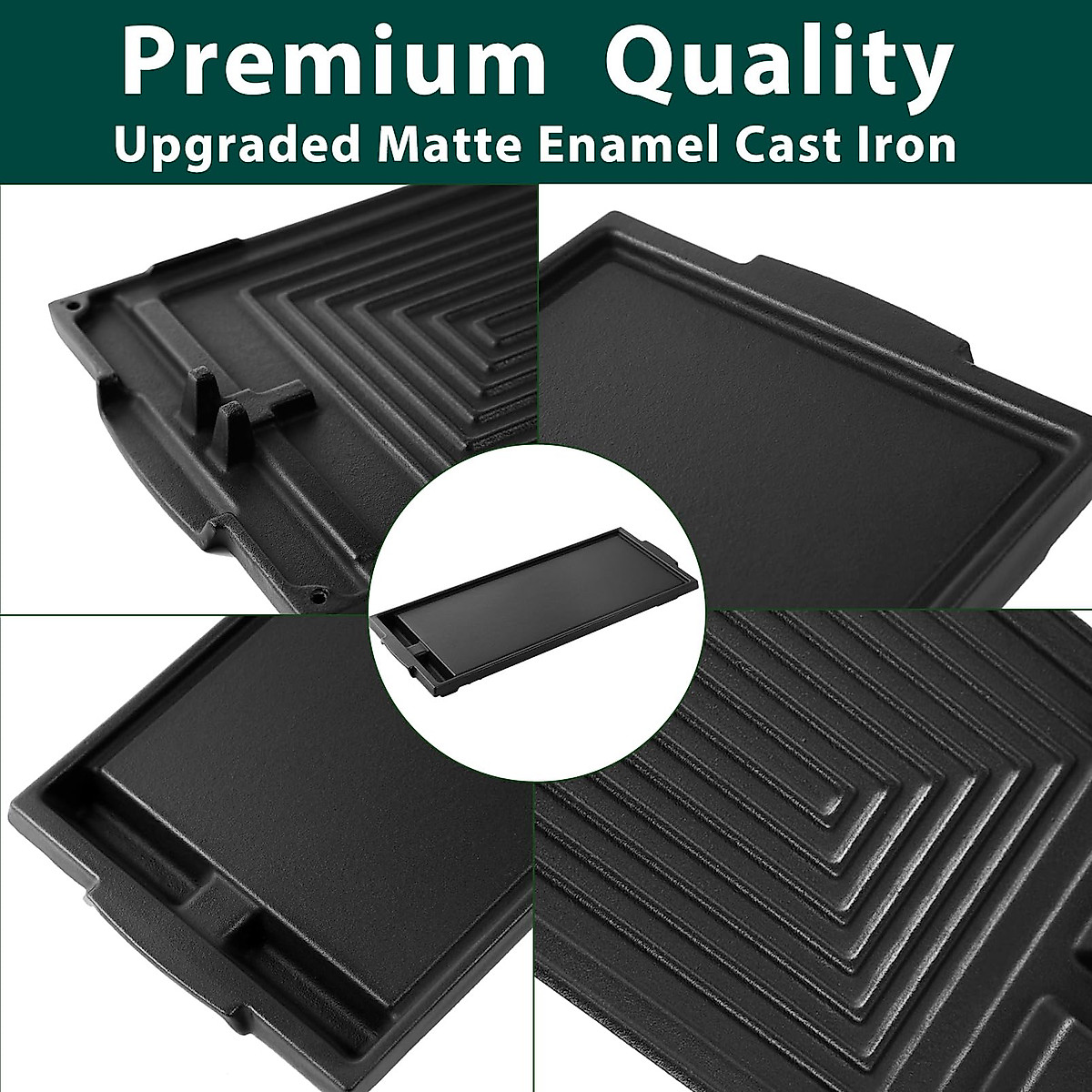 W10432544 Griddle Stove Replacement Parts for Whirlpool Gas Stove Top Griddle Pan Whirlpool Kitchenaid Kenmore Maytag Jenn-Air Range Griddle Cast Iron Center Middle Burner Griddle Plate 1 Pack