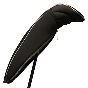 Black Golf Zipper Head Cover #7 Fairway Wood Metal Headcover Traditional Plain Protective Cover Fits All Fairway Golf Clubs for Golfing Buddies