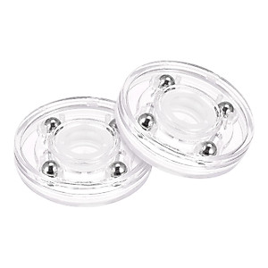 MECCANIXITY 2inch Rotating Swivel Stand with Steel Ball Bearings Lazy Susan Base Turntable for Kitchen Corner Cabinets, Clear Pack of 2