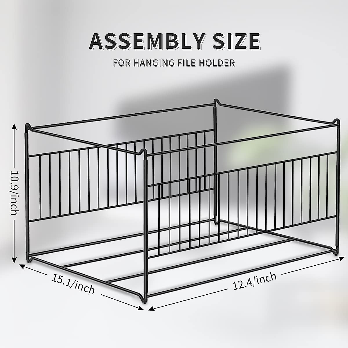 Hanging File Folder Frame Letter/Legal Size, File Cabinet Organizer,Hanging File Folders Holder, Heavy Duty Desk Filing Box Inserts for Office, Home Use,Fast Assembly, Easily Moving (Black)