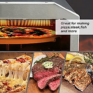 Li Zhen Outdoor Pizza Oven,14in Propane Gas Fired Rotating Pizza Ovens,Portable Gas Pizza Maker with Pizza Stone(14in),Automatic Spinning Pizza Grill,Great for Outdoor,Party,Garden,Family Gather