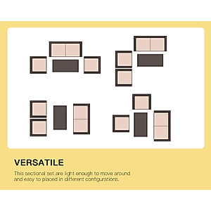 FDW Outdoor Patio Furniture Sets,4 Pieces Rattan Chair Sets Wicker Conversation Sets Lawn Chairs Porch Poolside Balcony Garden Outdoor Furniture,Brown