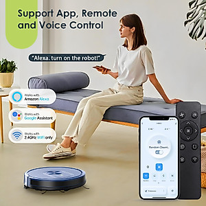 Robot Vacuum and Mop Combo, 3 in 1 Mopping Robotic Vacuum with Schedule, App/Bluetooth/Remote, Max Suction 1600Pa, Self-Charging Robot Vacuum Cleaner, Slim, Ideal for Hard Floor, Pet Hair, Carpet
