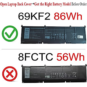 IZKROR 69KF2 86Wh Battery Replacement for Dell Alienware M15 R3 M15 R4 M15 R5 M15 R6 M15 R7 M17 R3 M17 R4 Precision 5550 5560 XPS 15 9500 9510 Inspiron 7510 7610 Vostro 7510 7620 Series 8FCTC 70N2F