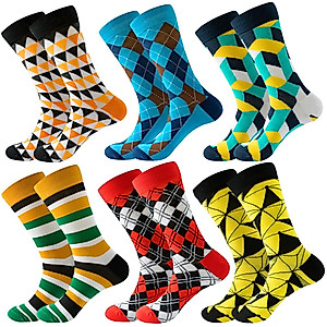 Santimon Dress Funny Novelty Breathable Athletic Cool Colorful Socks Casual Cushioned Crew Calf Socks For Men Yellow-Green 1 Pack