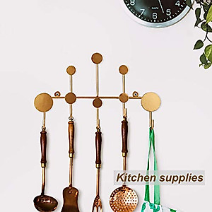 dedoot Coat Hooks Wall Mounted, Metal Coat Rack 5-Hook Gold Heavy Duty Entryway Hook for Clothes Hat Key Towel and Bag