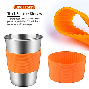 KEREDA 5 Pack 12 oz Cups Stainless Steel with Silicone Lids Straws Drinking Tumblers Eco-Friendly BPA-Free for Adults