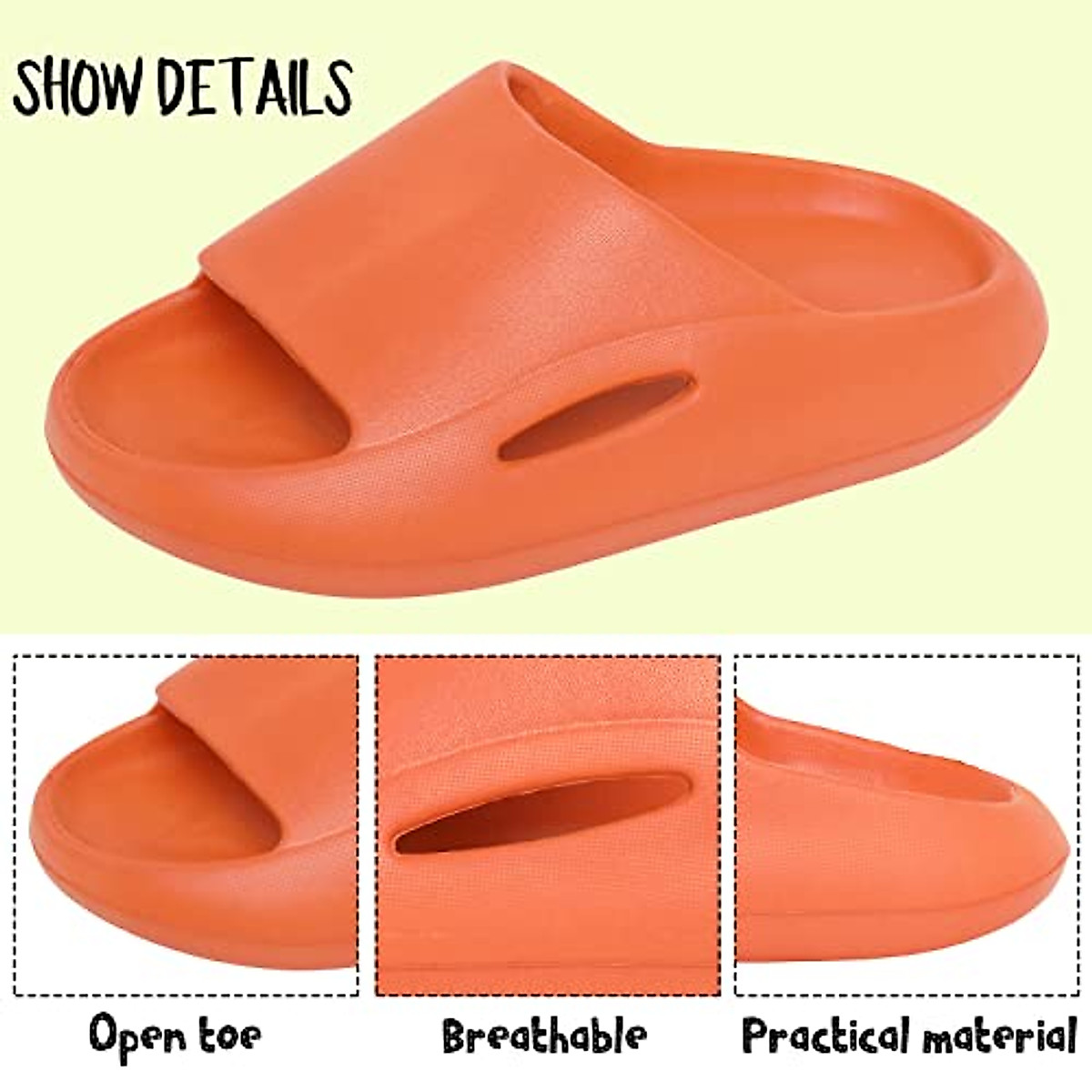 Yinbwol Kids House Slippers Sandals Non-Slip Shower Slippers Bathroom Beach Pool Water Shoes for Girls and Boys(Toddler/Little Kids)
